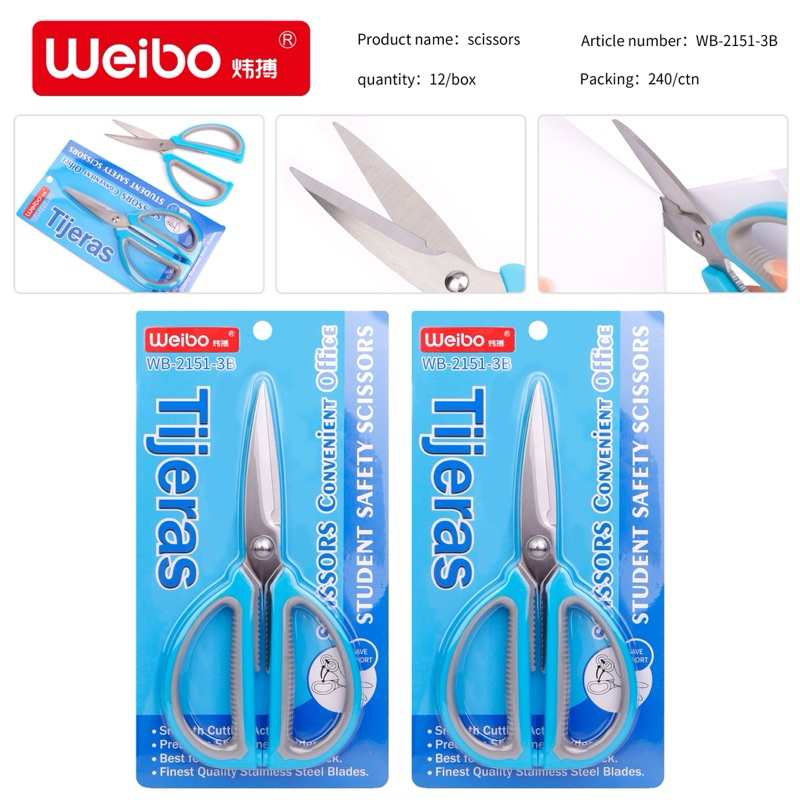 WISDOM WEIBO 6/8 INCH HIGH QUALITY STUDENT SAFETY SCISSORS/CONVENIENT ...