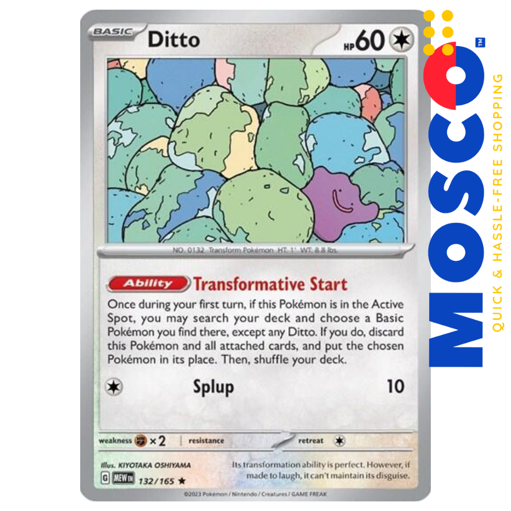 Ditto - 132/165 - Holo Rare Scarlet & Violet 151 | Pokemon TCG | Shopee ...