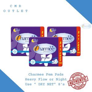 Charmee Fem Pads Heavy Flow or Night Use " DRY NET" 8's | Shopee ...