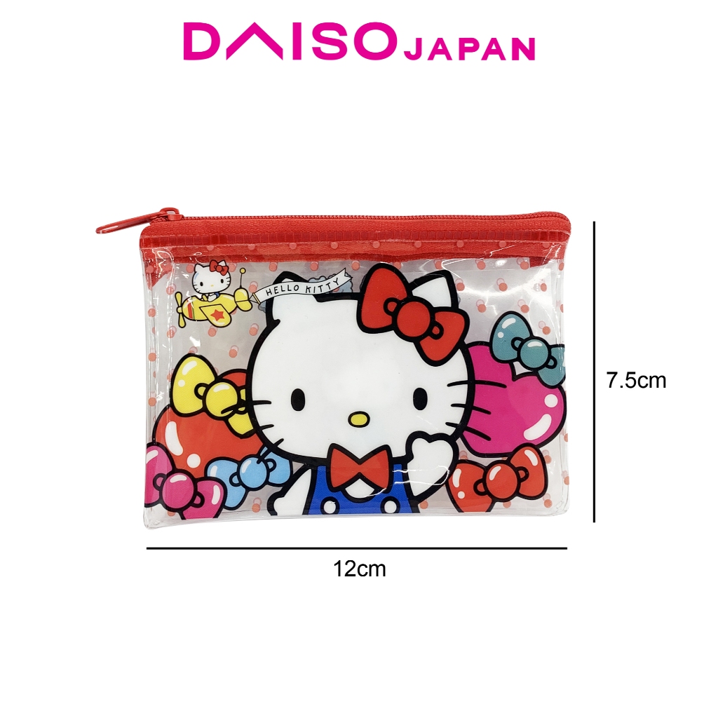Daiso Sanrio Small Zipper Flat Pouch (Hello Kitty 50th Anniversary ...