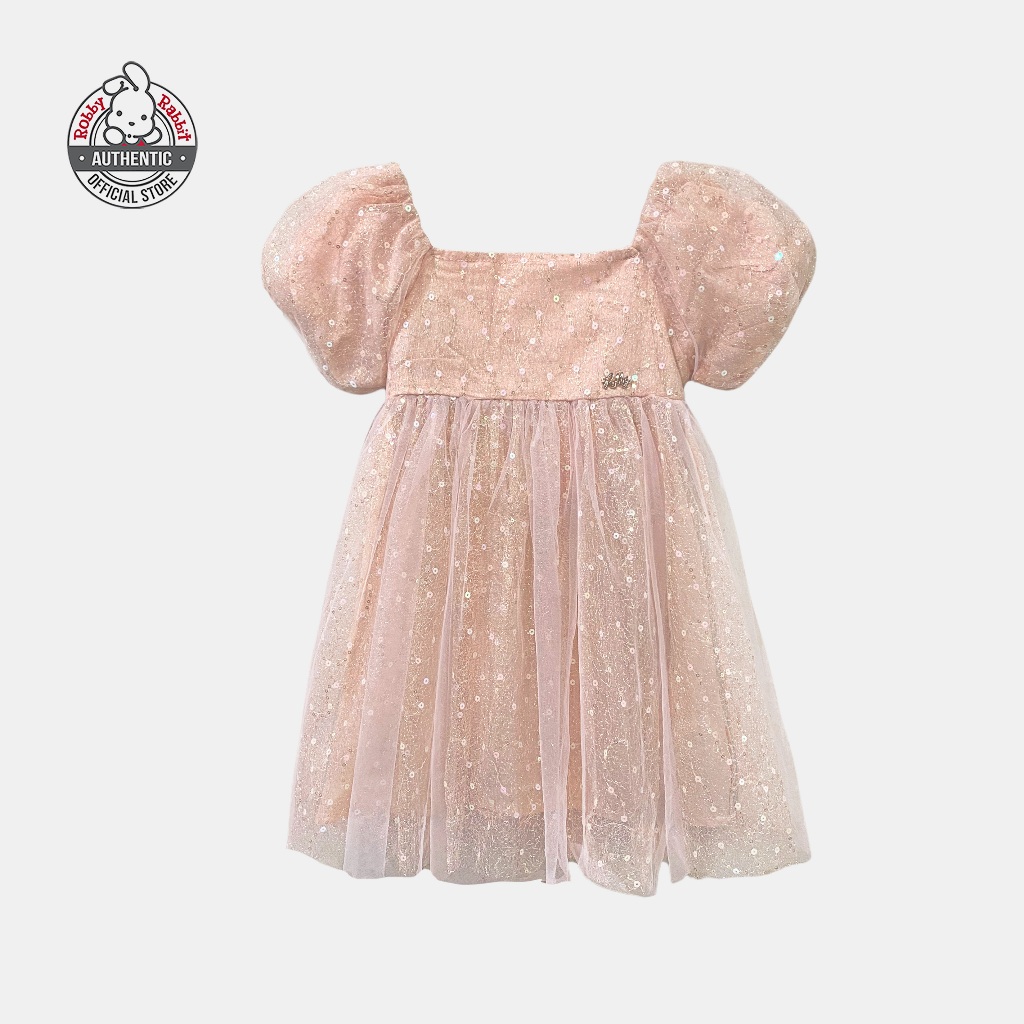 Robby Rabbit Golden Belle Puff Sleeve Dress (Light Pink) | Shopee ...