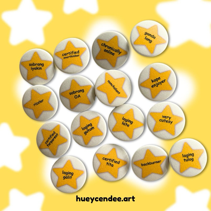 [STARS] FUNNY AWARDS STARS PINOY MINI 32MM/1.25 INCH GLITTER BUTTON ...