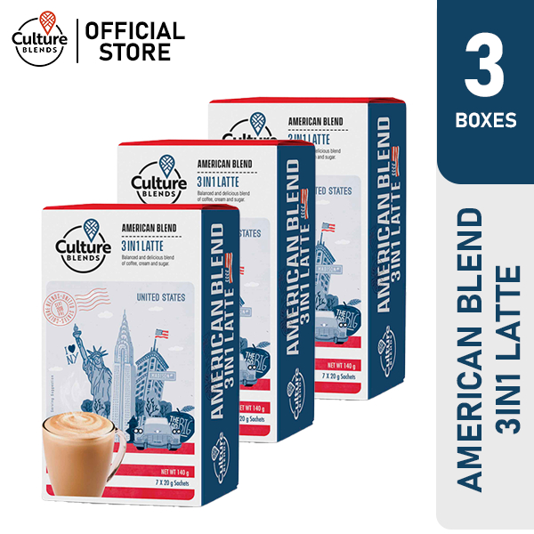 Culture Blends American 3 in 1 Latte Coffee 20g X 7/Box X 3 Boxes | Shopee Philippines