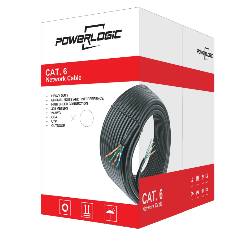 POWERLOGIC CAT6 305meters Outdoor UTP Cable Black | Shopee Philippines