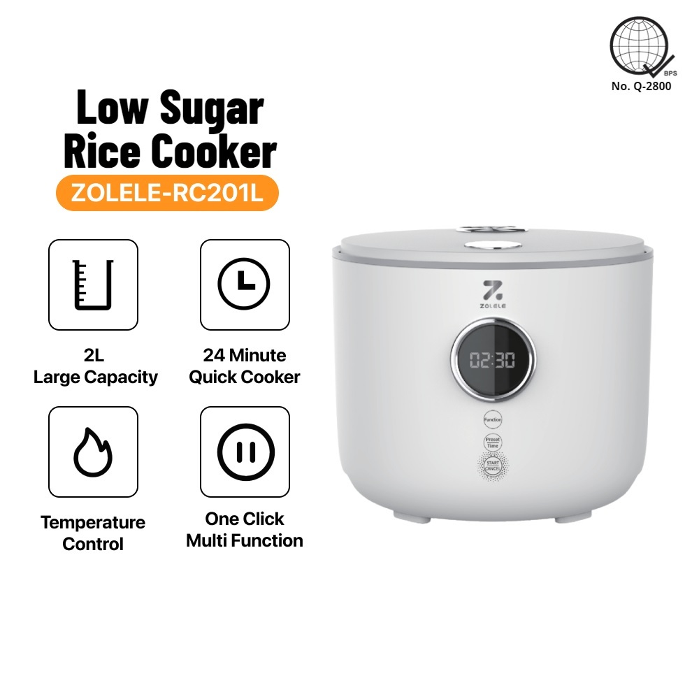 ZOLELE RC201L Low Sugar Rice Cooker 2L Multi-Function Non-Stick Pot ...