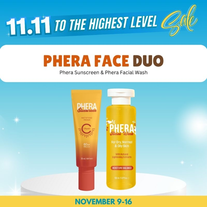Phera Duo ( Phera Sunscreen + Phera Face Wash) | Shopee Philippines