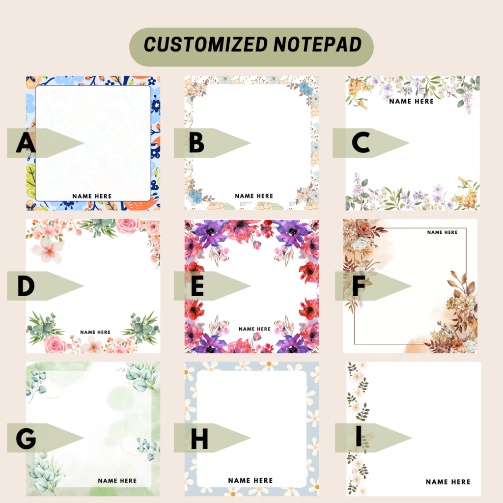Customized Floral/Flower Notepad | Shopee Philippines