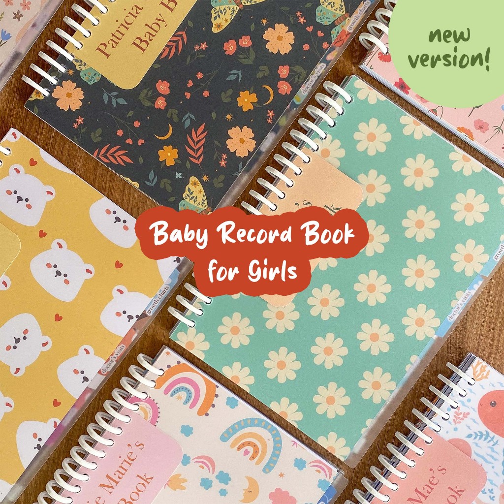 (Girls) Personalized Baby Record Book with Immunization Refillable ...