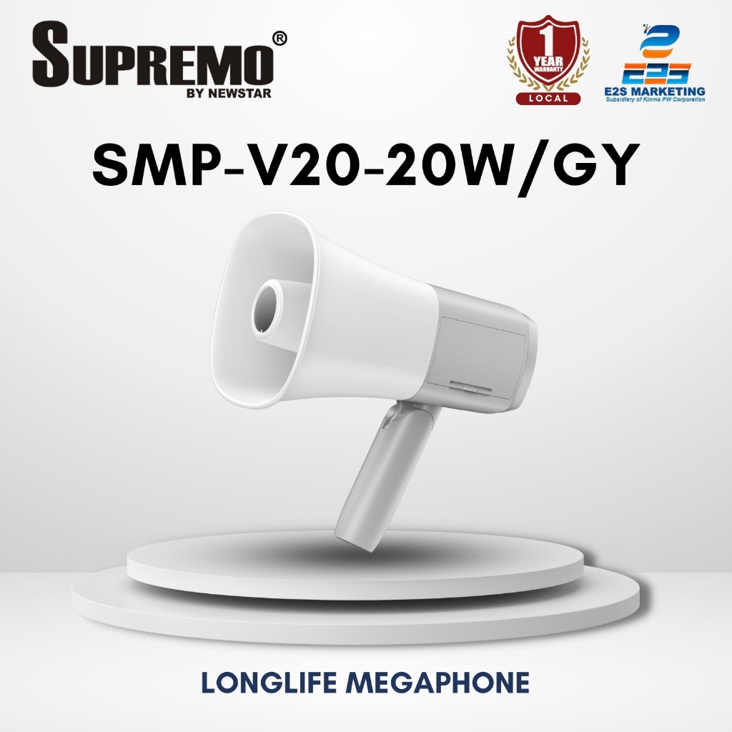 Supremo Powerful Handheld Megaphone with Longlife Battery SMP-V20-20W ...