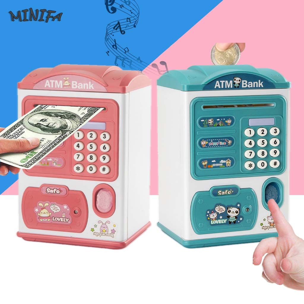 MINIFA Children's ATM Piggy Bank Fingerprint Money Save Coin Box ...