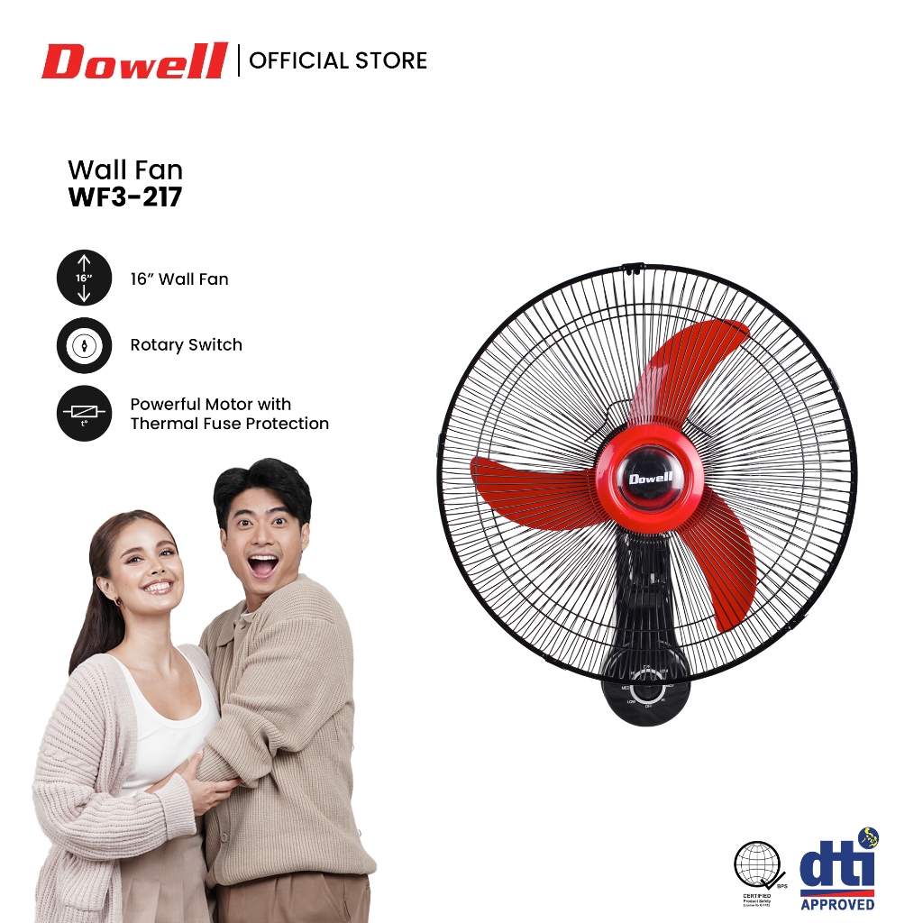 Dowell WF3-217 "16 Wall Fan Red | Shopee Philippines