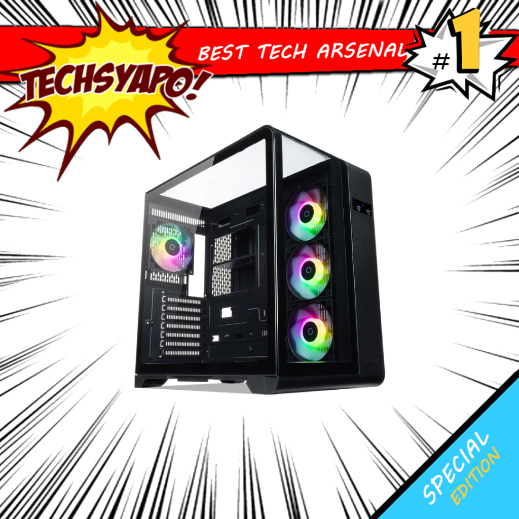 TECWARE ARC CURVED TG ATX CASE W/ GPU AND CPU DISPLAY | Shopee Philippines
