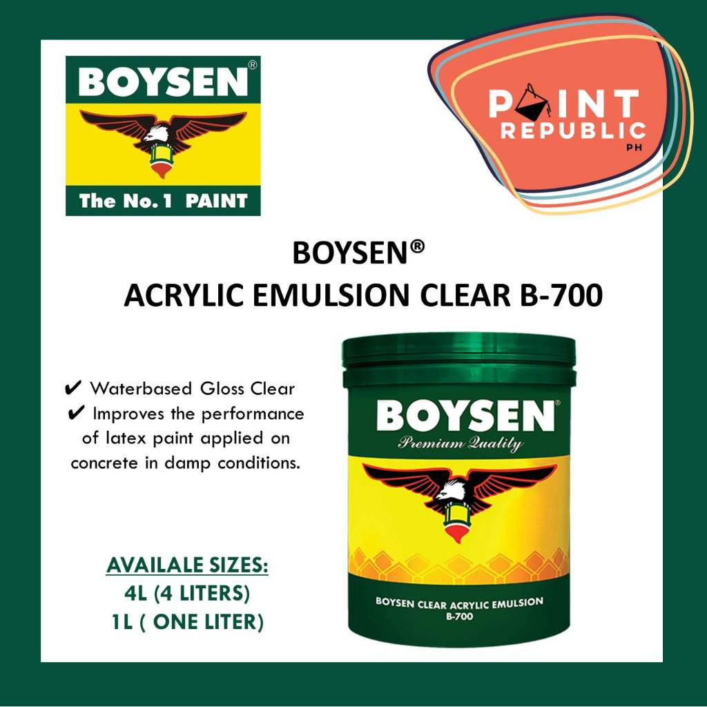 BOYSEN Acrylic Emulsion Clear B-700 | Paint Republic PH | Shopee ...