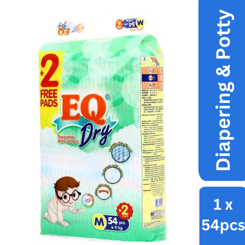 EQ Dry Jumbo Pack Medium 54's - Tape Baby Diapers | Shopee Philippines