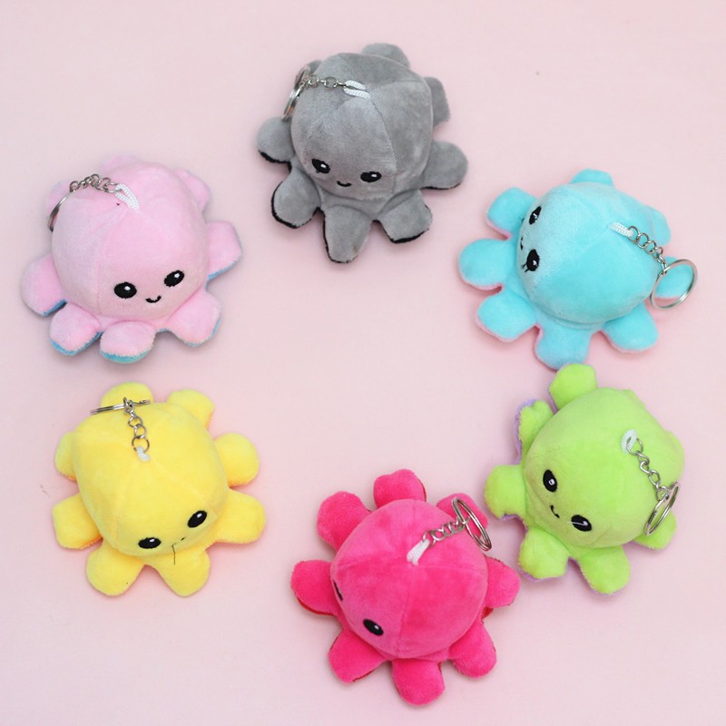 Maomao Collection Reversible Octopus Plush Keychain with Two Faces ...