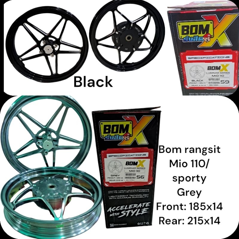 bom rangsit mags mio sporty/ soulty 5 spokes star | Shopee Philippines