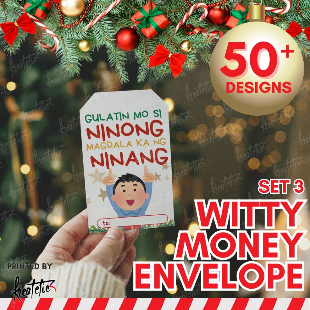 KREATECO 10 PCS WITTY AMPAO MONEY ENVELOPE FOR HAPPY HOLIDAYS MERRY ...