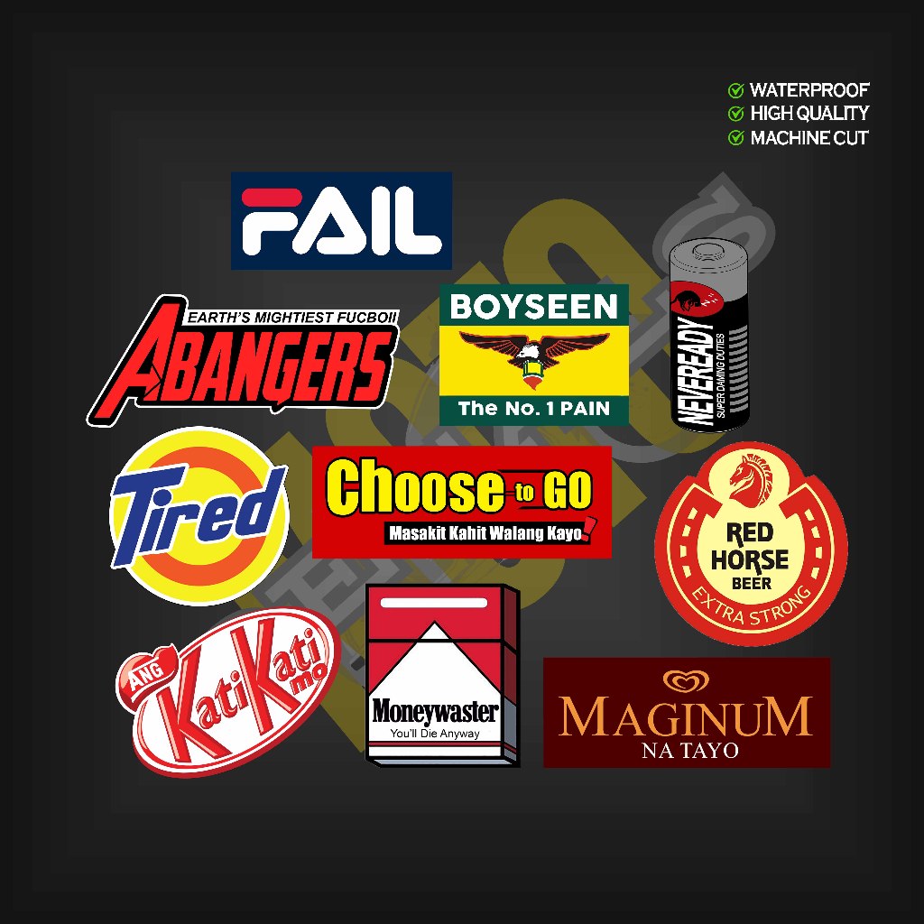 Spoof Brand Funny Stickers - Vinyl Waterproof Laminated Sticker - 100% ...