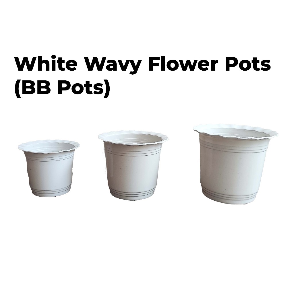 White Wavy Flower Pots | BB Pots (Mini, S, M) | Shopee Philippines