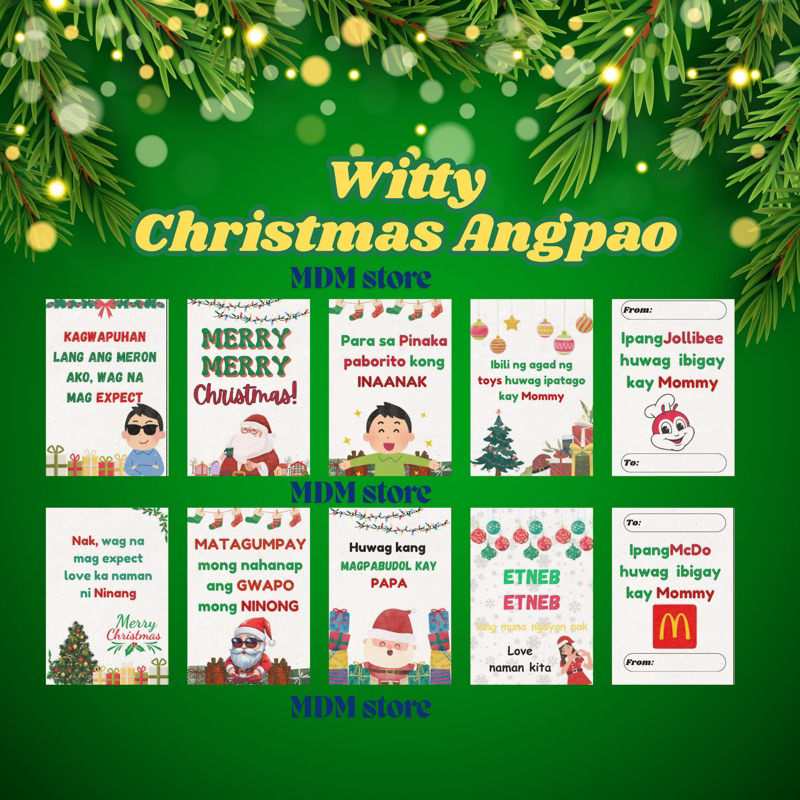 Witty Christmas Angpao | Money Envelope by 5 & 10 Personalized | Shopee ...