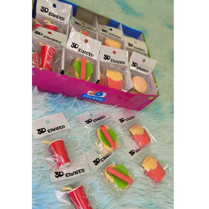 3D Fast Food eraser burger coke hotdog eraser | Shopee Philippines