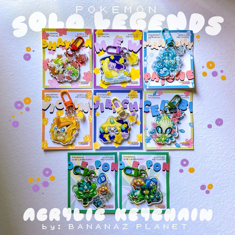 Solo Legendary Pokemon | Acrylic Keychains/Charms | Double-sided Print ...