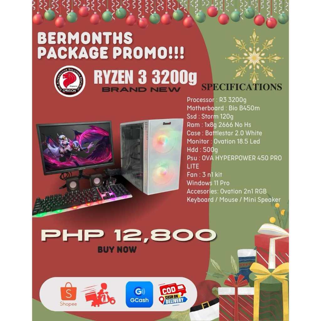 RYZEN 3 3200G COMPUTER PACKAGE | Shopee Philippines