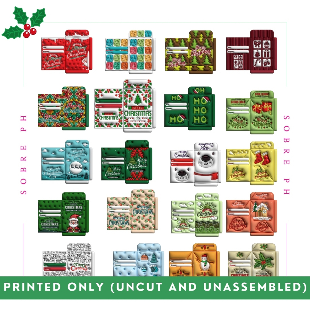 PRINTED ONLY - UNCUT and UNASSEMBLED | 10pcs - 3D Christmas Ampao by ...
