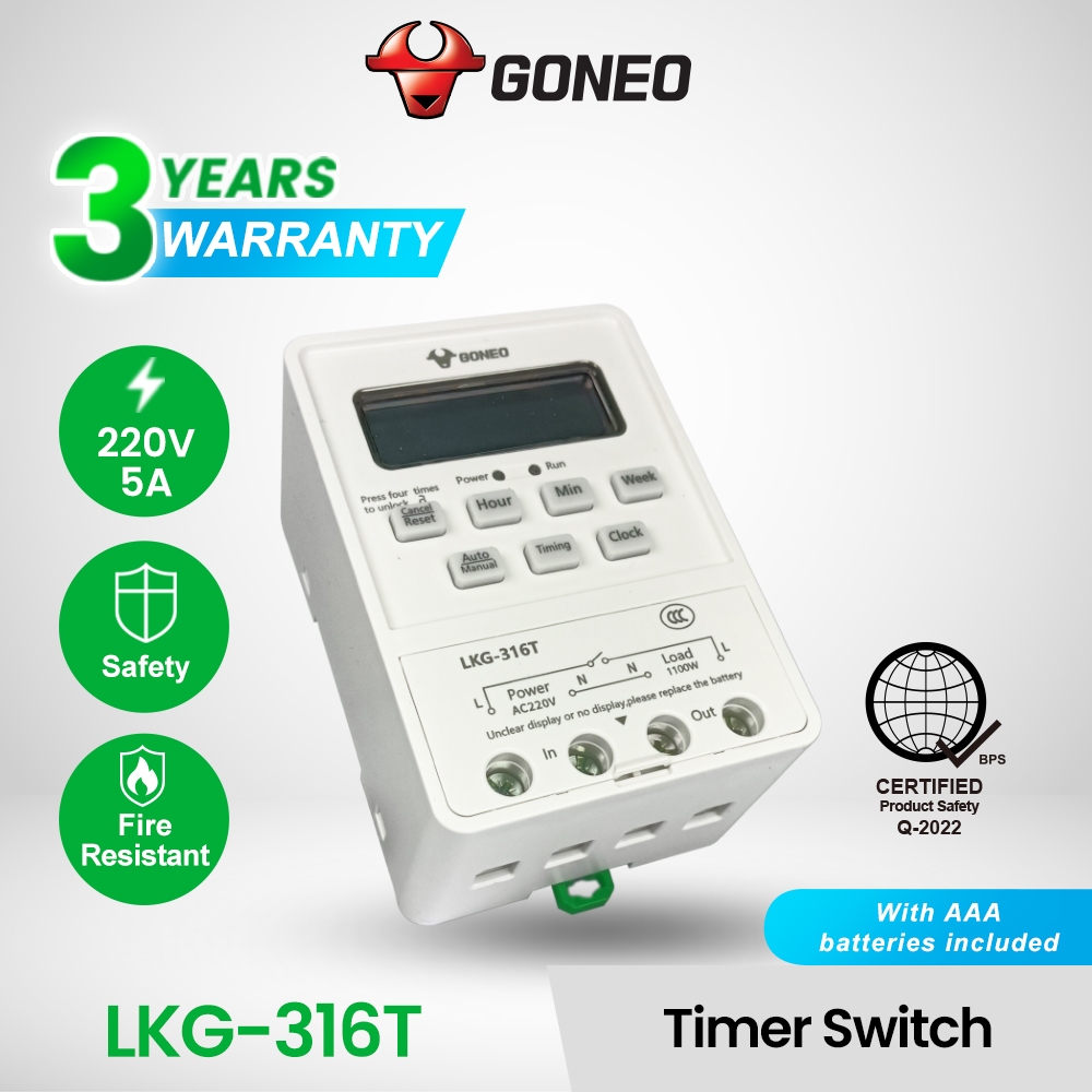 GONEO LKG-316T Time Switch with Digital Display and Max. Voltage of ...