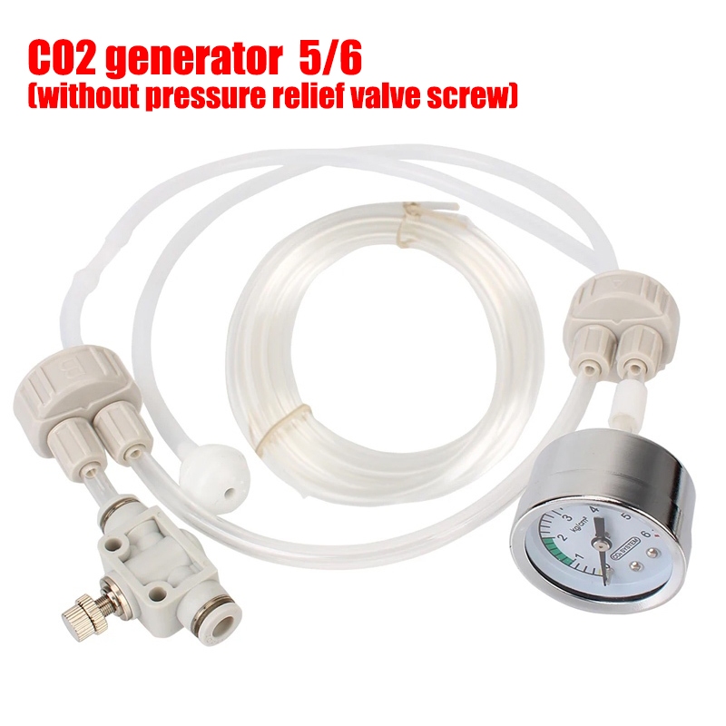 Aquarium DIY CO2 Generator System Kit with Pressure Gauge Air Flow Adjustment Valve CO2 Diffuser ...