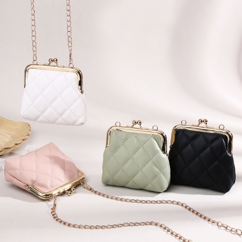 YQY Korean Chain PU Leather handbag small pouch wallet Women small cion ...