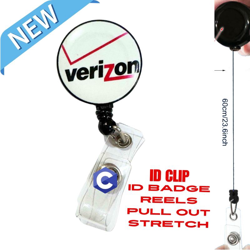 Verizon id clip style Retractable id badge reels id holder lanyard name ...