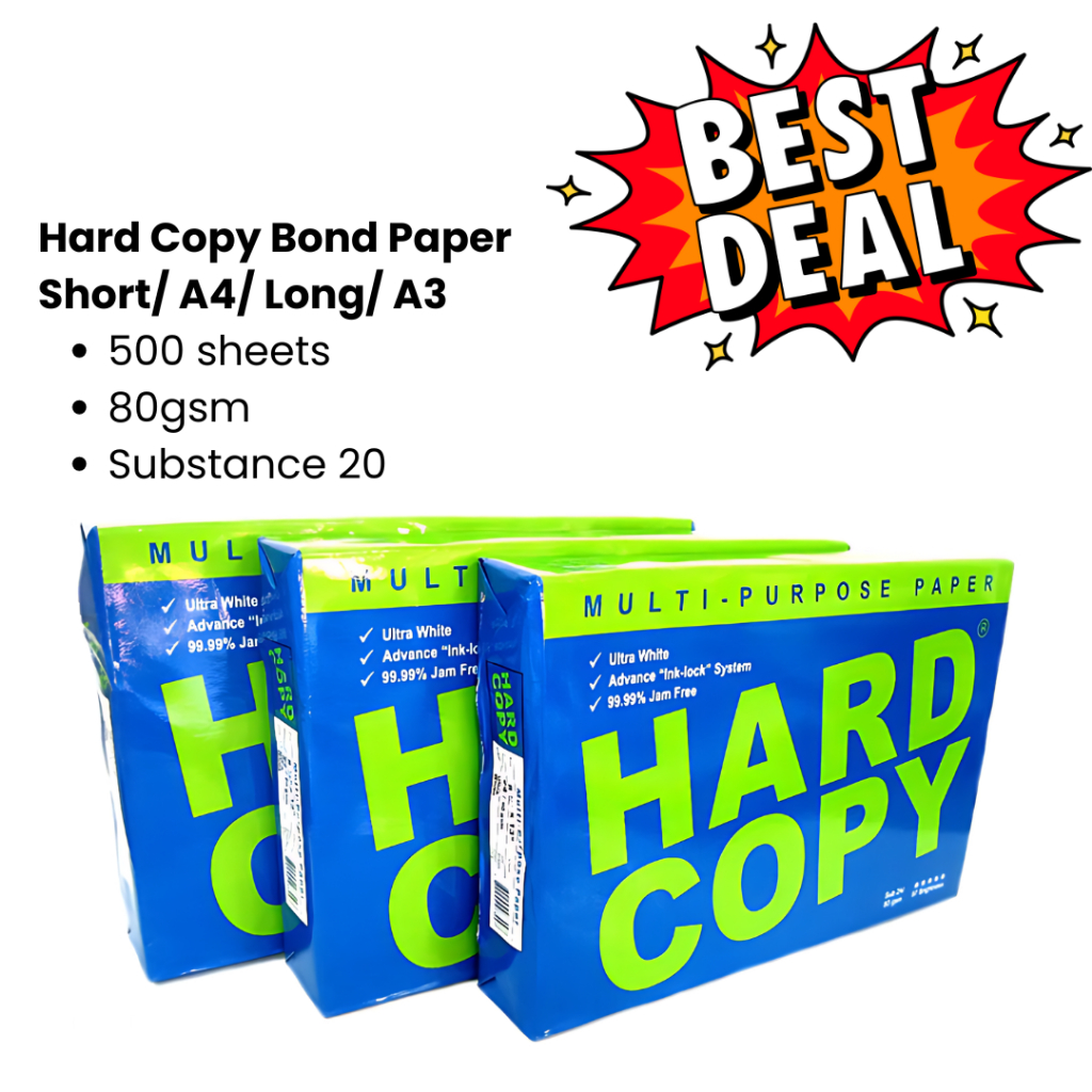 Hard Copy 80gsm Sub 24 - Short /Long/ A4/A3 Premium Quality Bond Paper ...