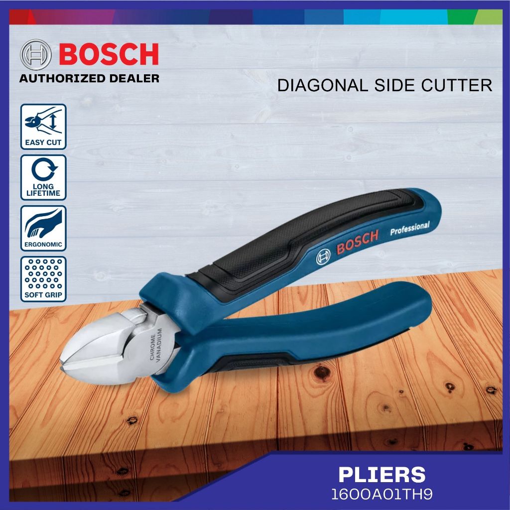 Bosch Pliers Diagonal Side Cutter 1600A01TH9 Heavy Duty Hand Tools ...