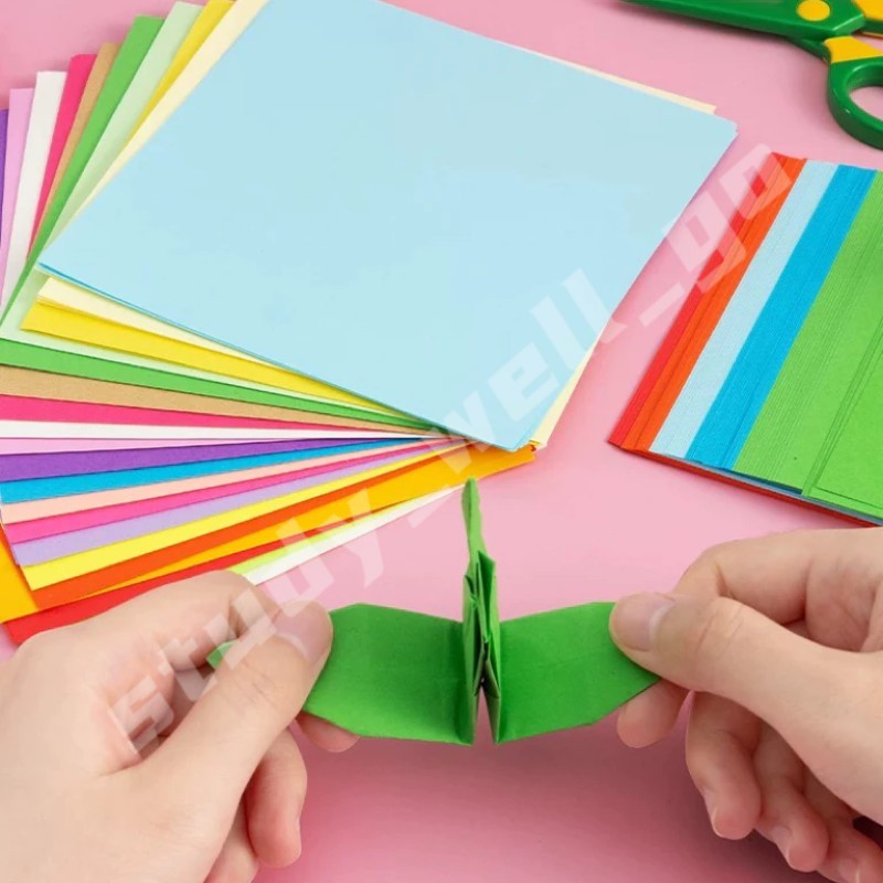 100 Sheets Origami Paper Double Sided Color DIY Folding Colored Paper ...