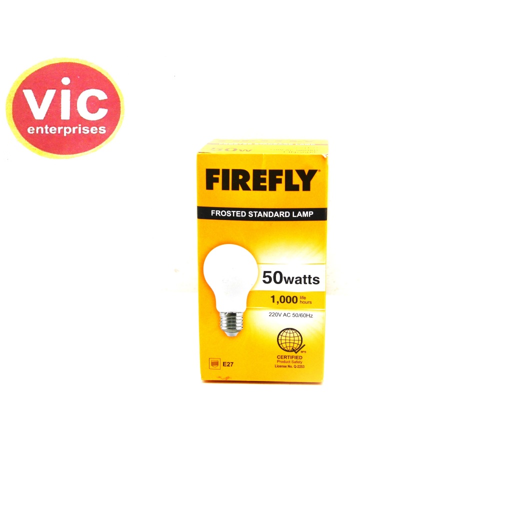 Incandescent Light Bulb 50W (FIREFLY) Vic Enterprises | Shopee Philippines