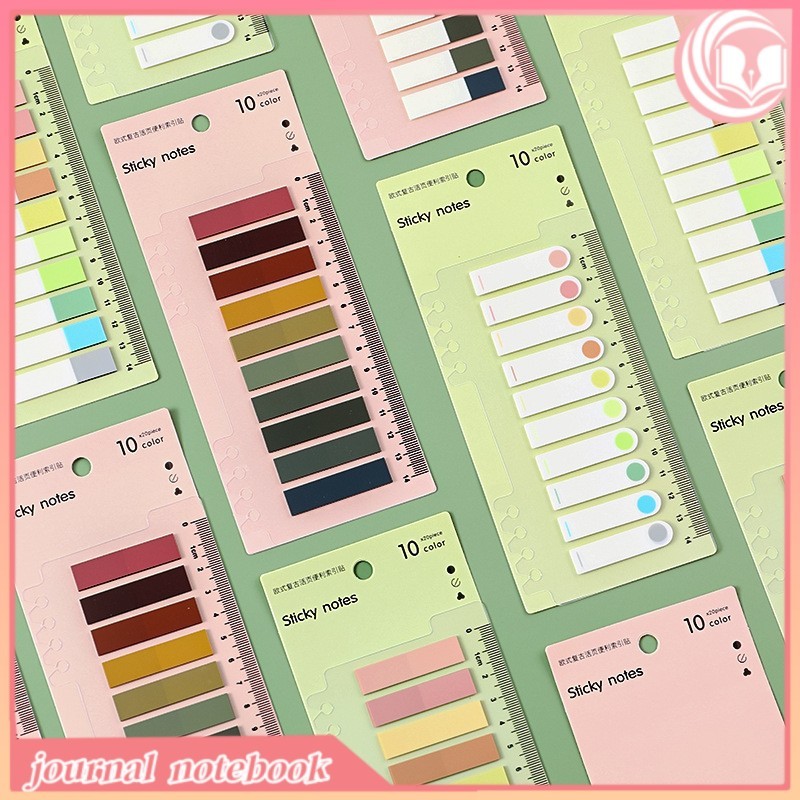 200pcs Colorful Sticky Notes Loose Leaf PVC Label Index Solid Color ...