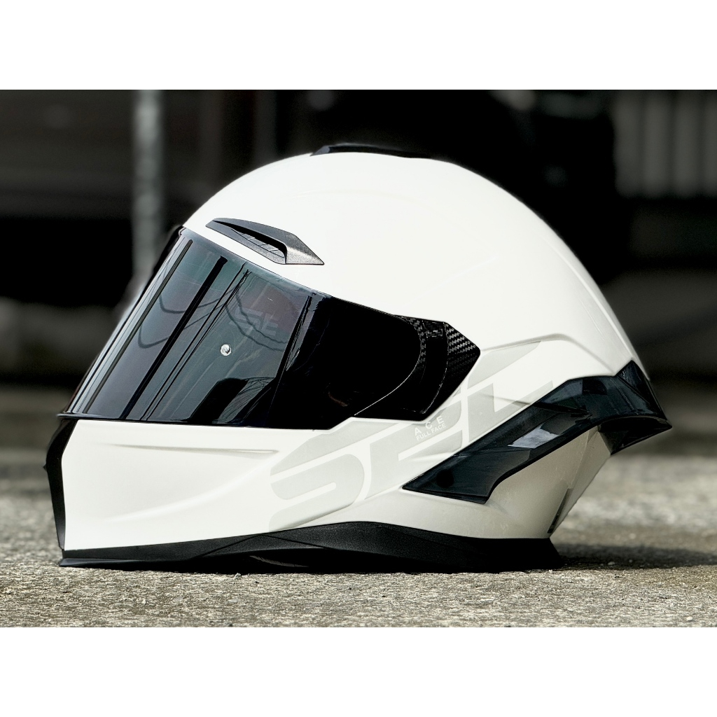 SEC Ace Solid Full Face Dual Visor Helmet with Free Extra Clear Visor ...