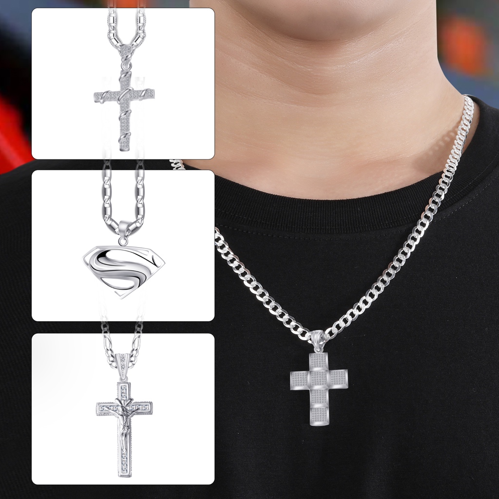 Morning Star Top Silver 92.5 Italy Silver Men's Necklace Large Pandants ...