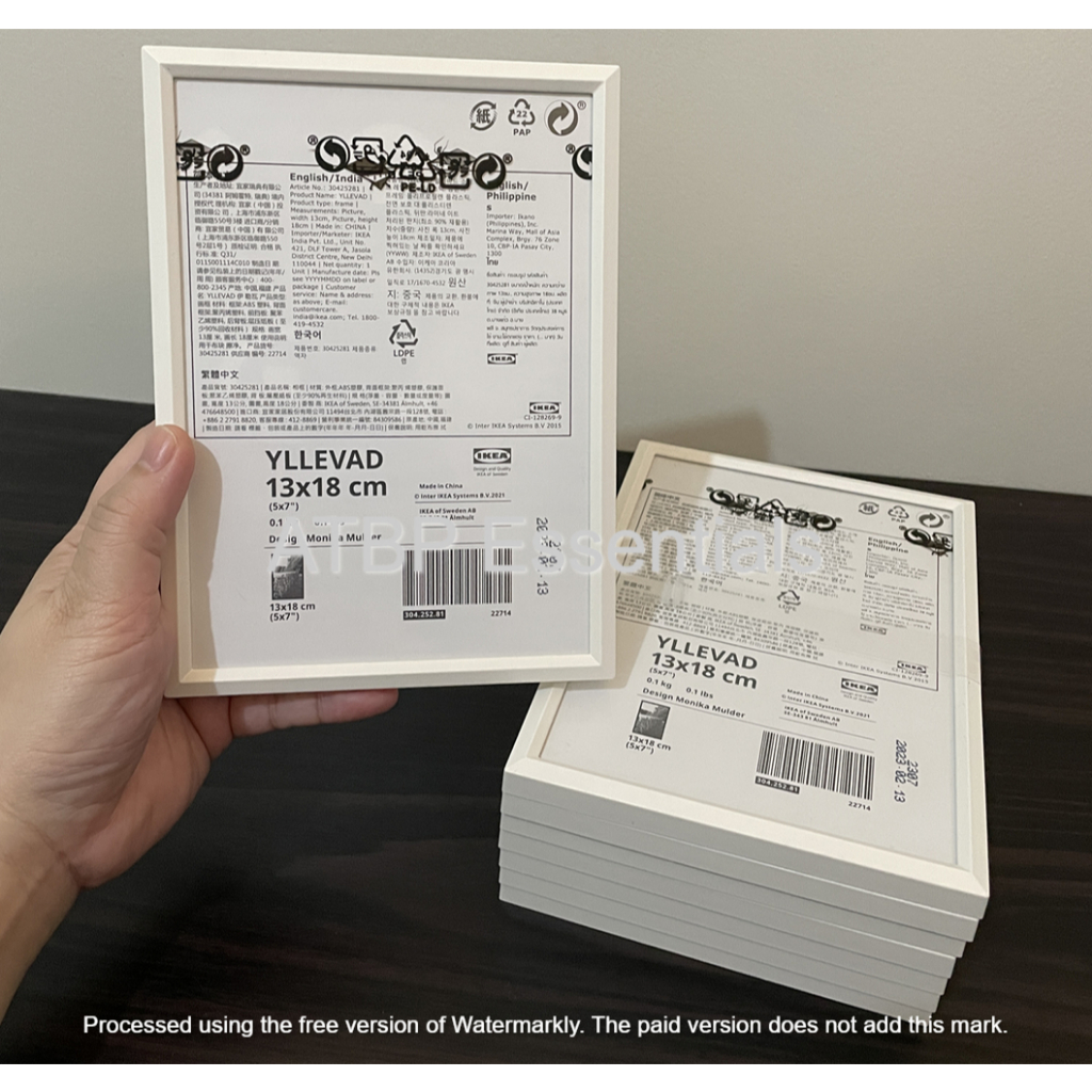 YLLEVAD Frame, white 13x18 cm (5x7 ") and 21x30 cm (8 ¼x11 ¾ ...