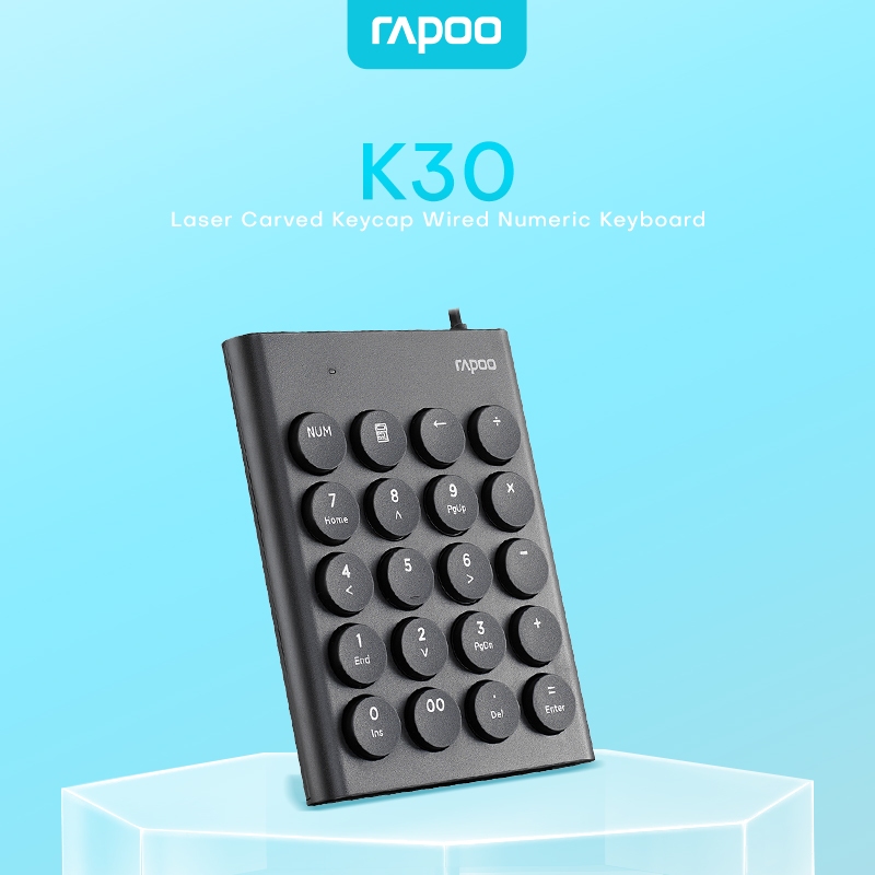 Rapoo K30 Laser Carved Keycap Wired Numeric Keyboard | Shopee Philippines