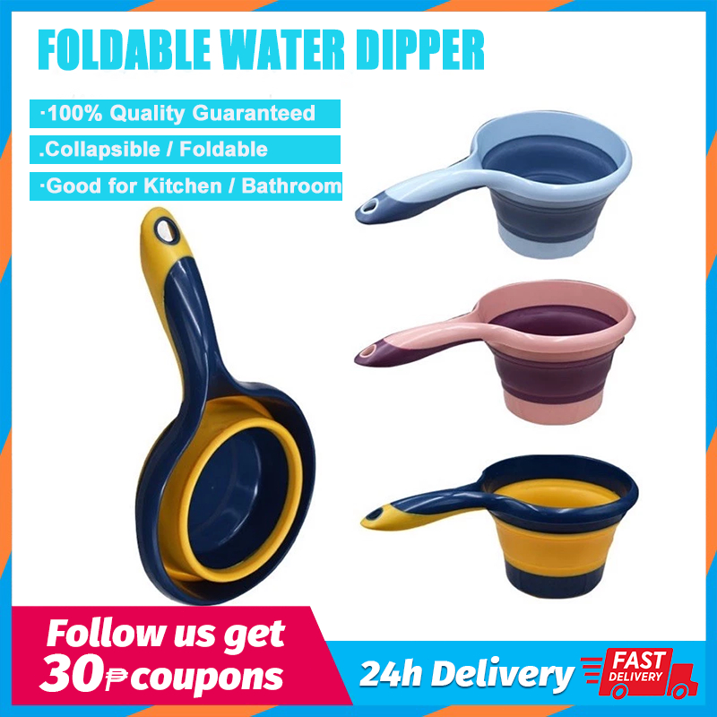 Multi-purpose Foldable Silicone Collapsible Water Scoop Dipper Water ...