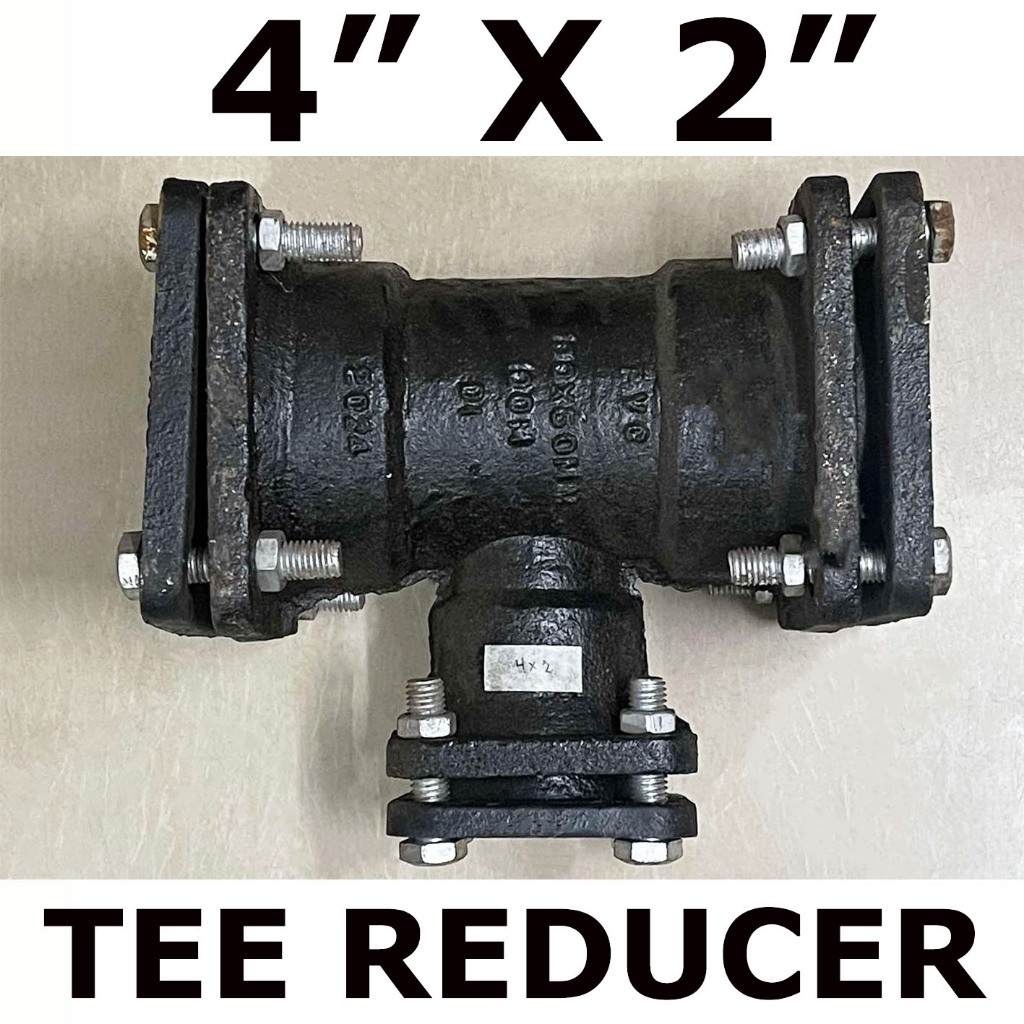 CI MECHANICAL TEE REDUCER 4" X 2" BLACK CAST IRON DUCTILE IRON == 4" X ...