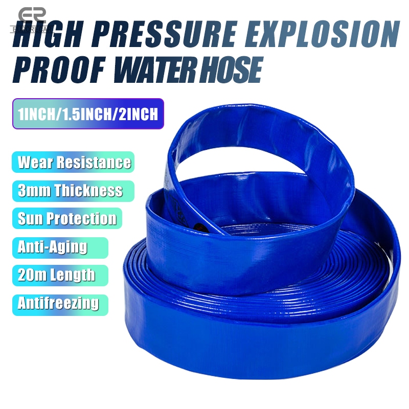 High Pressure Explosion Proof Water Hose Discharge Duct Flat Blue Hose ...