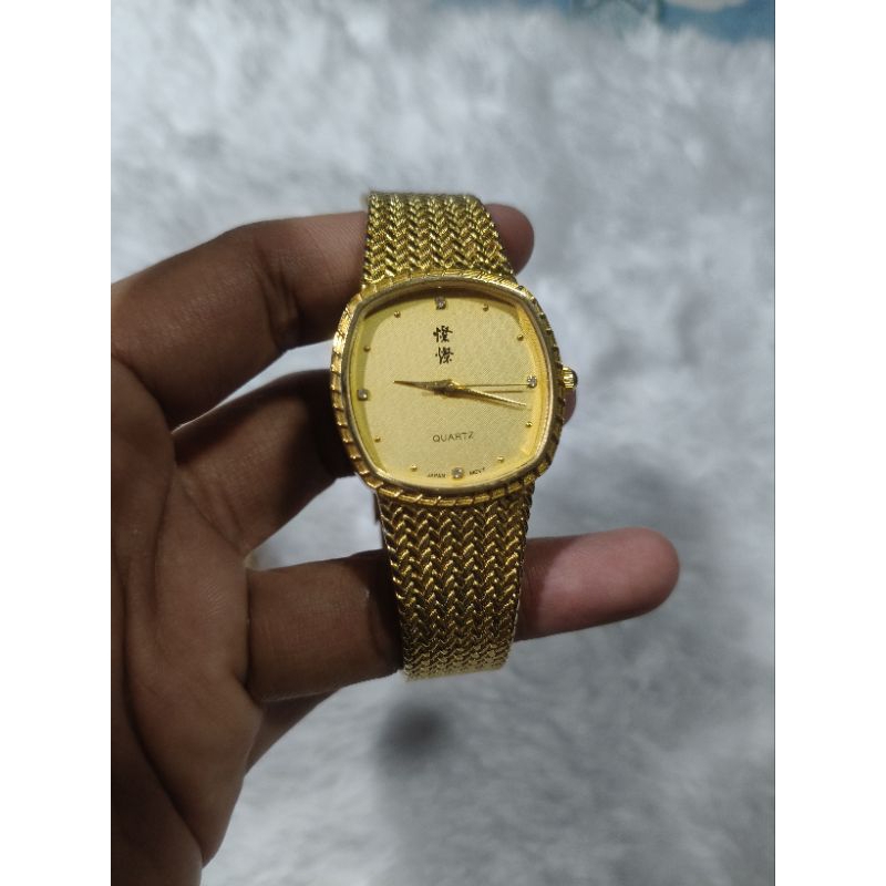 Quartz Kanji Square Gold tone Japan Watch | Shopee Philippines