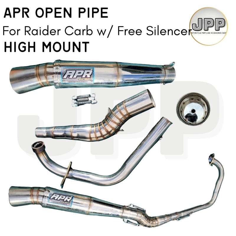 APR Open Pipe for RAIDER CARB with FREE SILENCER (High Mount) | Shopee ...