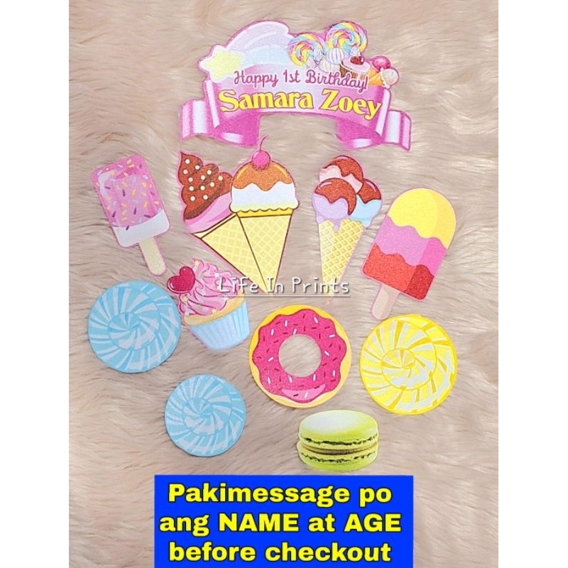 CANDY LAND cake topper / CONSTRUCTION cake topper/Printed /Personalized ...