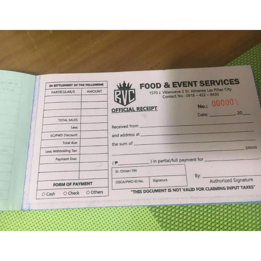 CUSTOMIZED 4X7 ACKNOWLEDGEMENT/COLLECYTION/PROVISIONAL/OFFICIAL/SALES ...