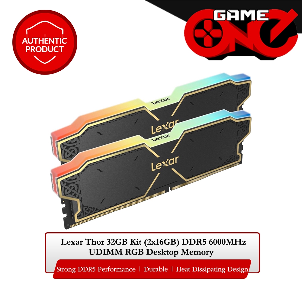 Lexar Thor 32GB Kit (2x16GB) DDR5 6000MHz CL38 UDIMM RGB ...
