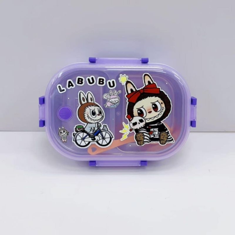 Labubu lock & lock lunchbox /food storage with spoon#3018 | Shopee ...